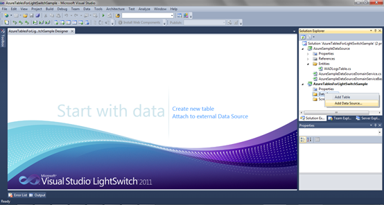 Because's Azure Tables for LightSwitch - Visual Studio Marketplace